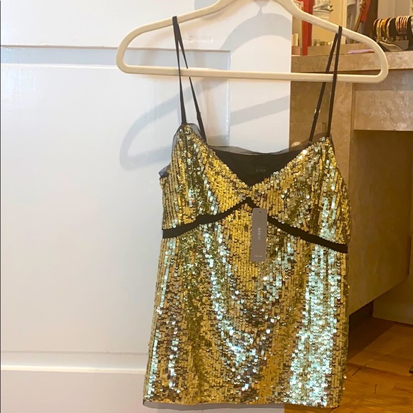 J. Crew | Tops | Jcrew Collection Gold Sequined Lined Camisole | Poshmark